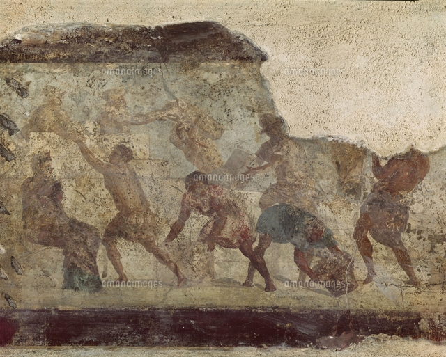 Scene of construction of a town, from colombario dell’Esqui[22244001085 ...