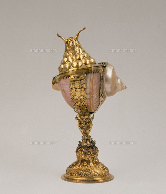 Nautile monte en hanap avec couvercle imitant un escargot[26004019410]の ...