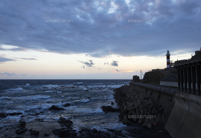 Japan Sea Coast, Cape Shirakami, lighthouse, rocks[10244003930]の写真素材 ...