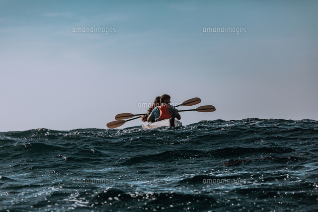 Friends kayaking in sea, Big Sur, California, United States[11015365911 ...