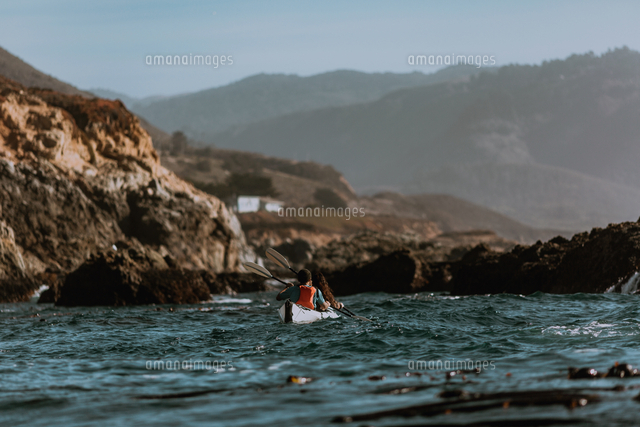Friends kayaking in sea, Big Sur, California, United States[11015365915 ...