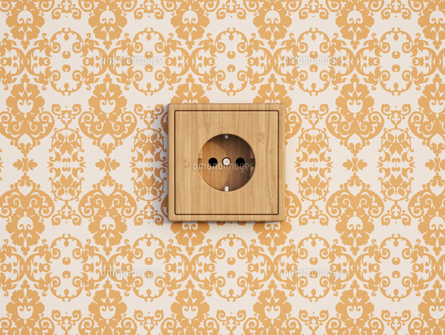 Digital Illustration of Wooden Socket on Wall with Wallpaper ...