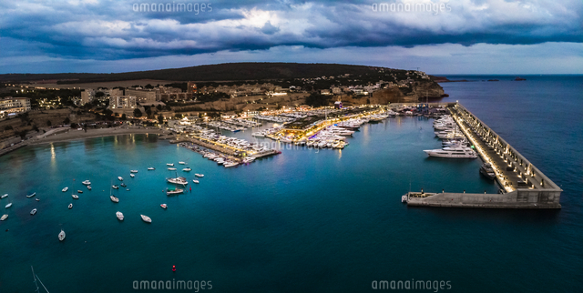 Mallorca, El Toro, Port Adriano at blue hour, aerial view[11094052342]の ...