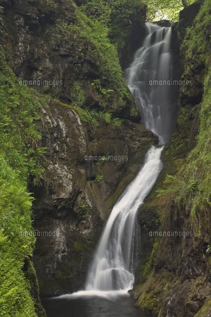 Ess-na-Larach waterfall, Glenariff Country Park near Waterfoot, County ...