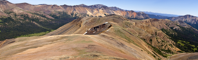 panorama of the Rainbow Range in Tweedsmuir Park in British Columbia ...