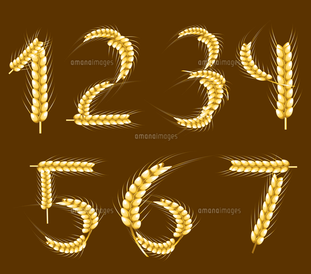 Wheat alphabet. Digits[60016016488]の写真素材・イラスト素材｜アマナイメージズ