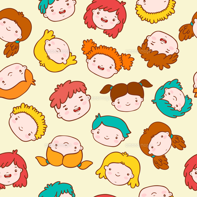 Funny seamless background with doodle kids vector illustration ...